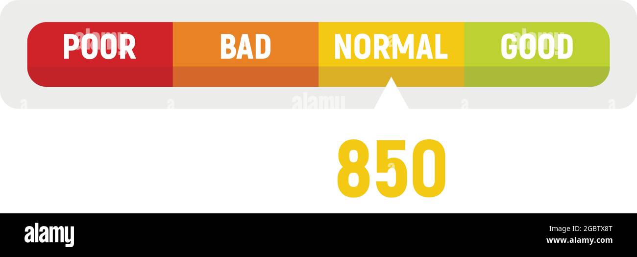 Normal credit score icon. Flat illustration of normal credit score ...