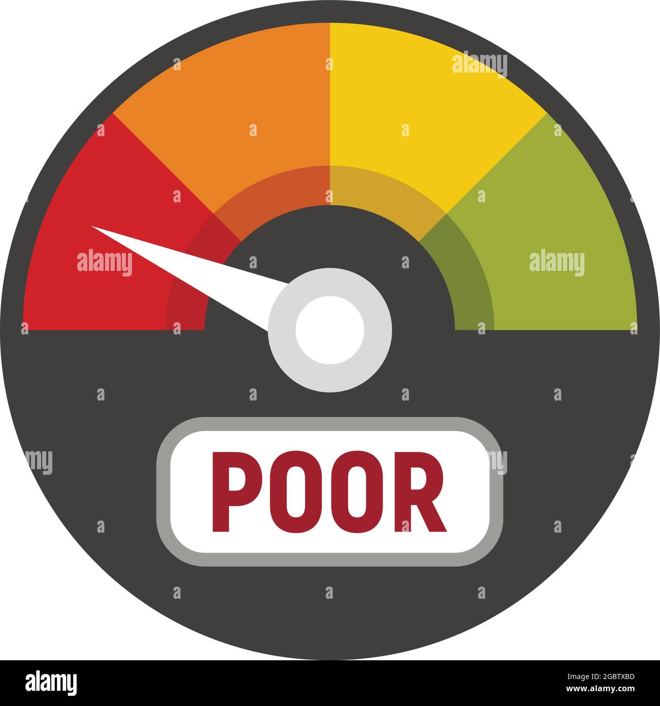 Poor credit score icon. Flat illustration of poor credit score vector ...