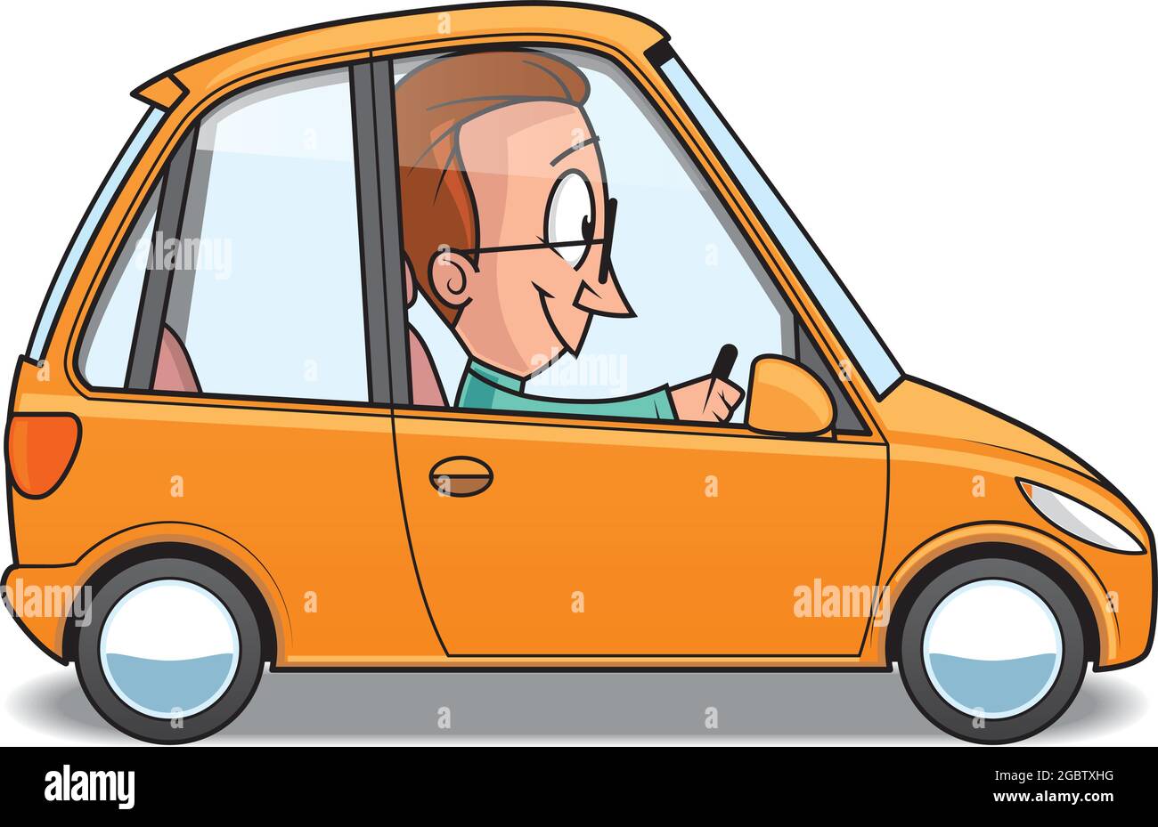 Happy man driving car cartoon Stock Vector Images - Alamy
