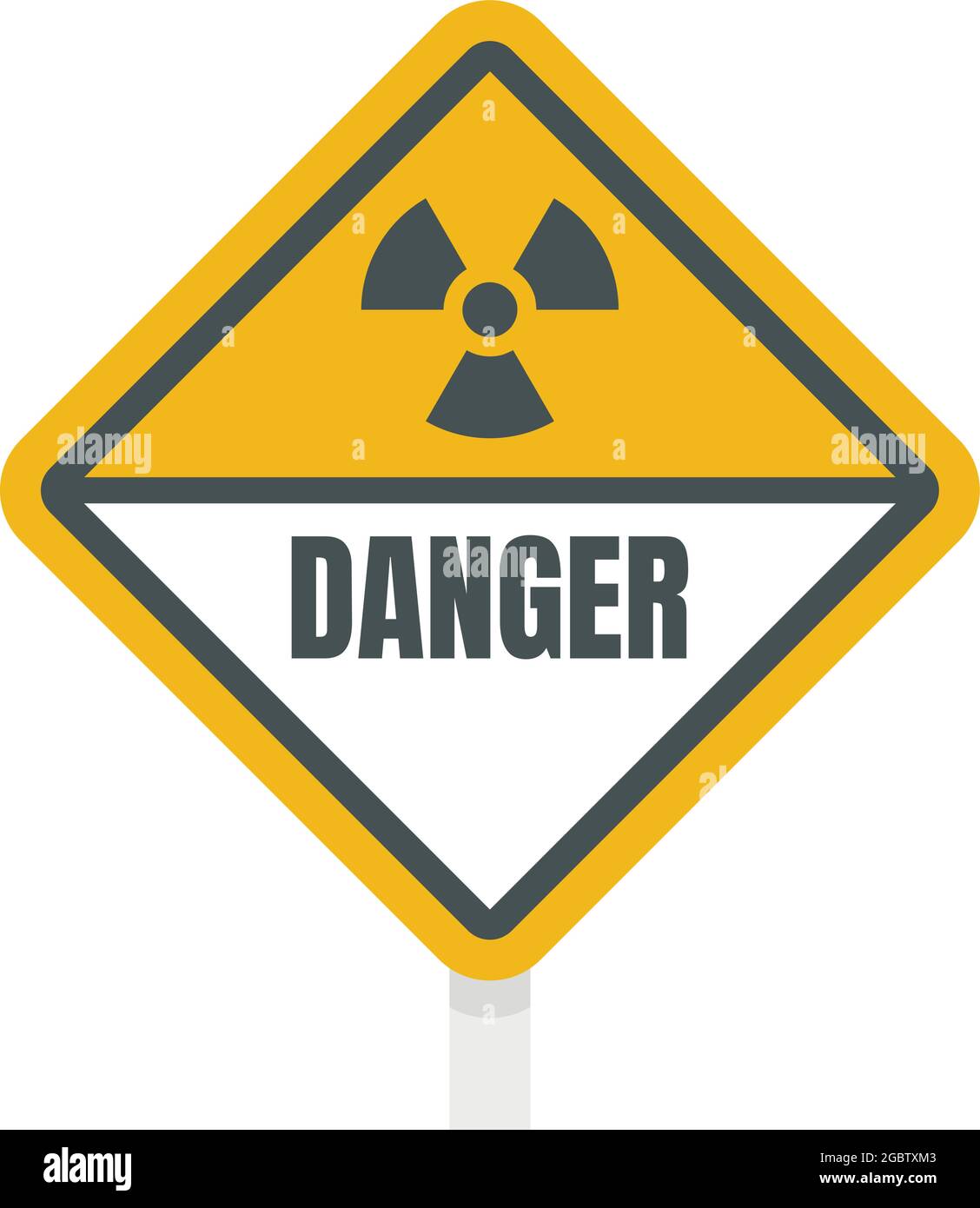 Danger radiation zone sign icon. Flat illustration of danger radiation ...