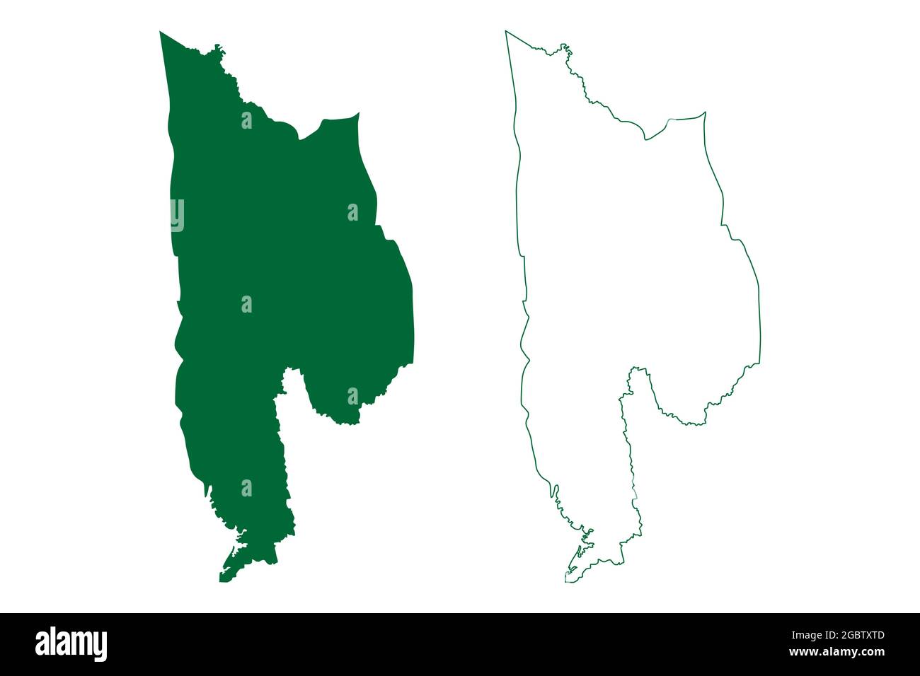 Dhalai district (Tripura State, Republic of India) map vector ...