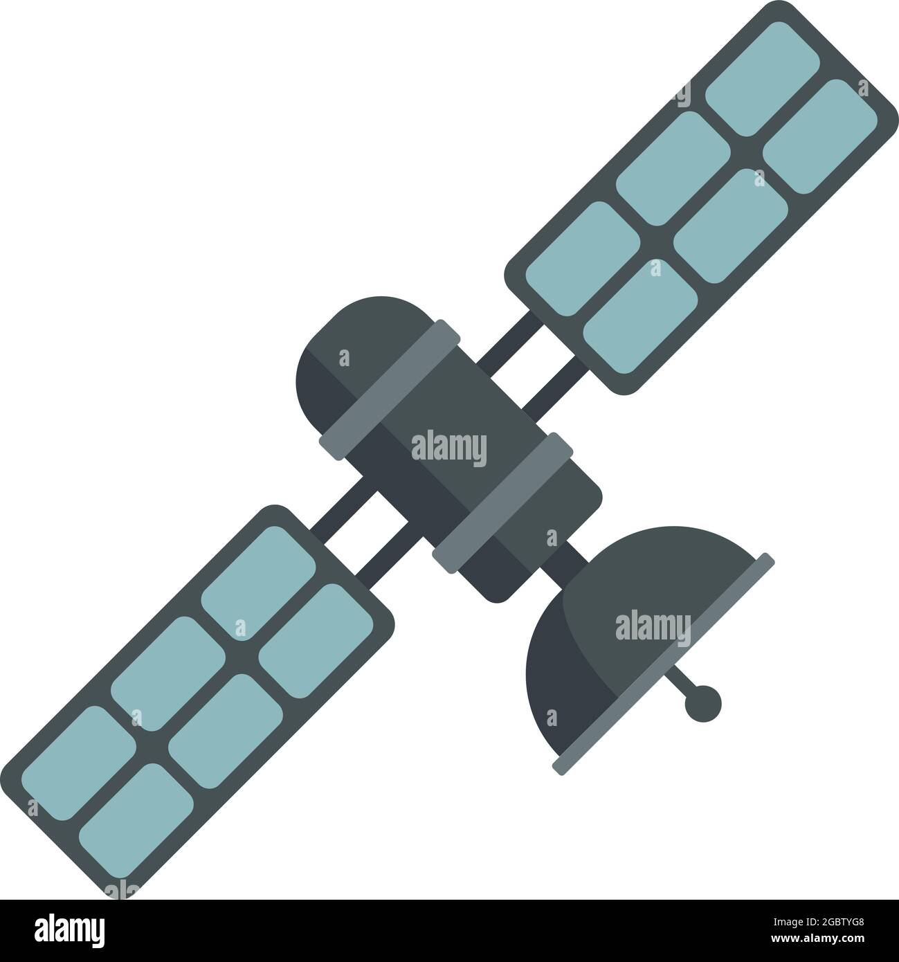 Space satellite icon. Flat illustration of space satellite vector icon ...