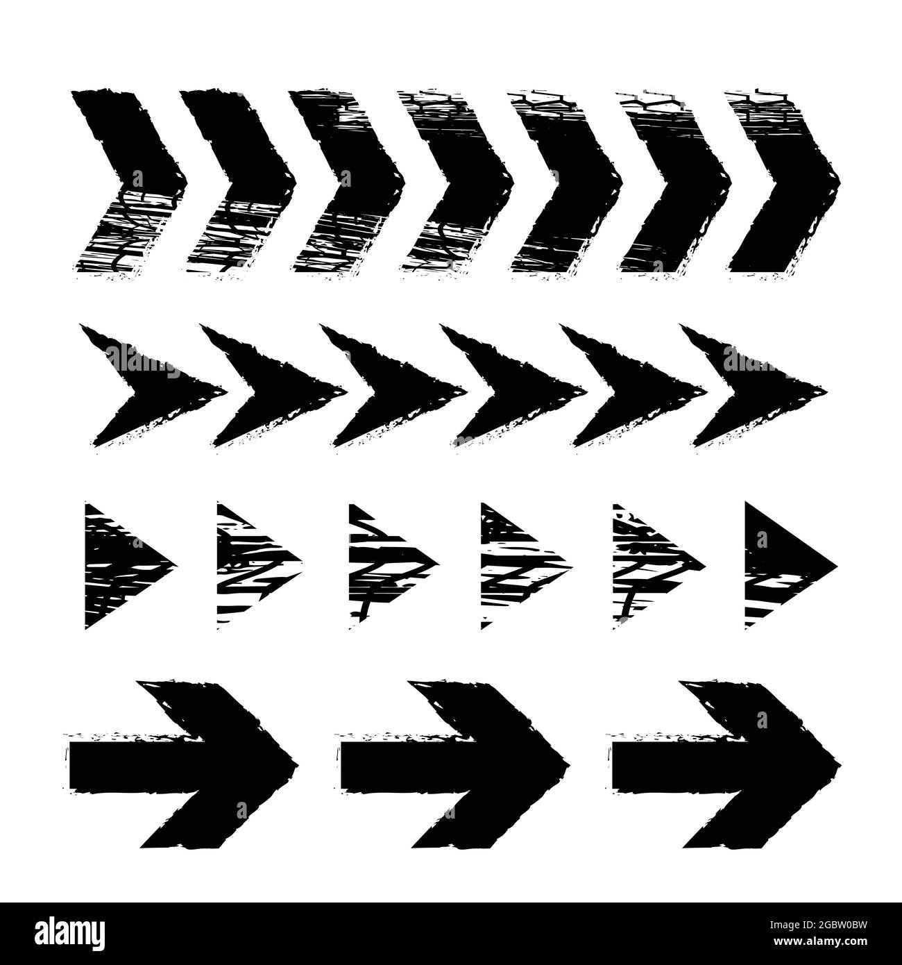Grunge black arrow elements set Stock Vector Image & Art - Alamy