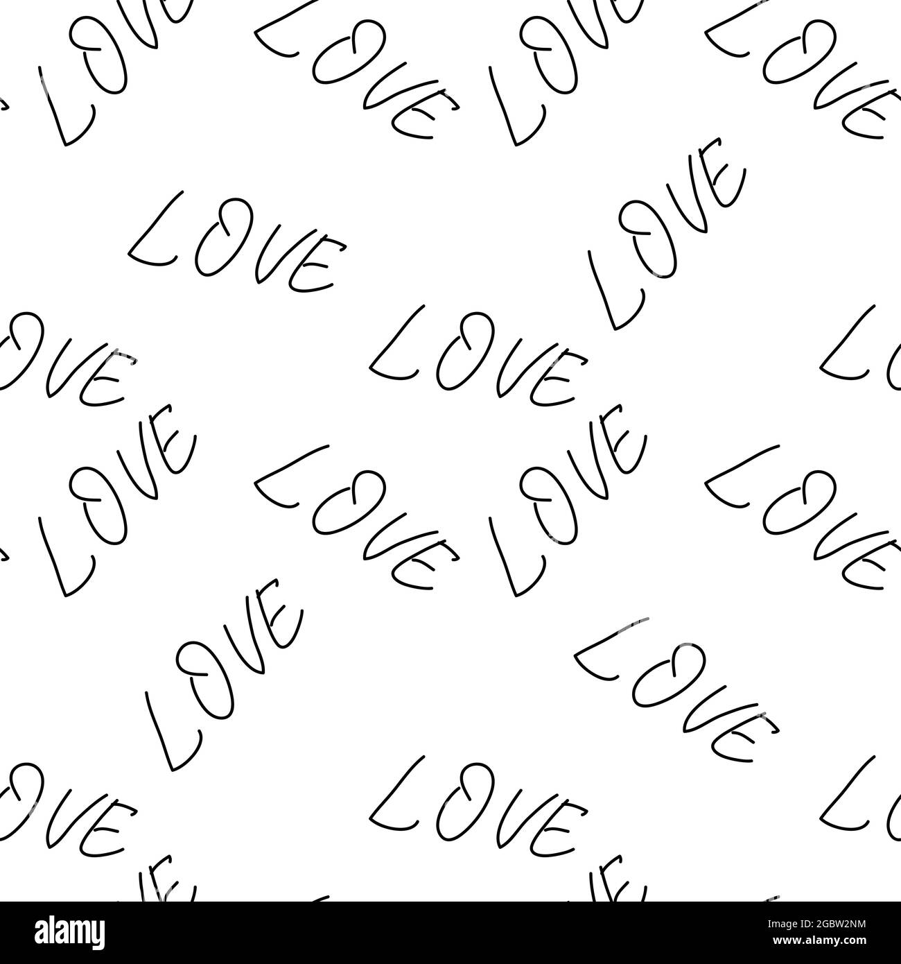love you hearts romantic pattern illustration isolated on white. black ...
