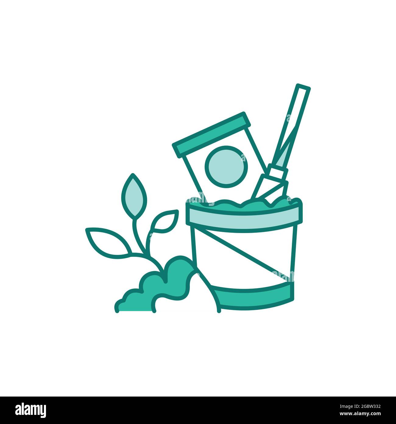 Repotting houseplants Stock Vector Images - Alamy
