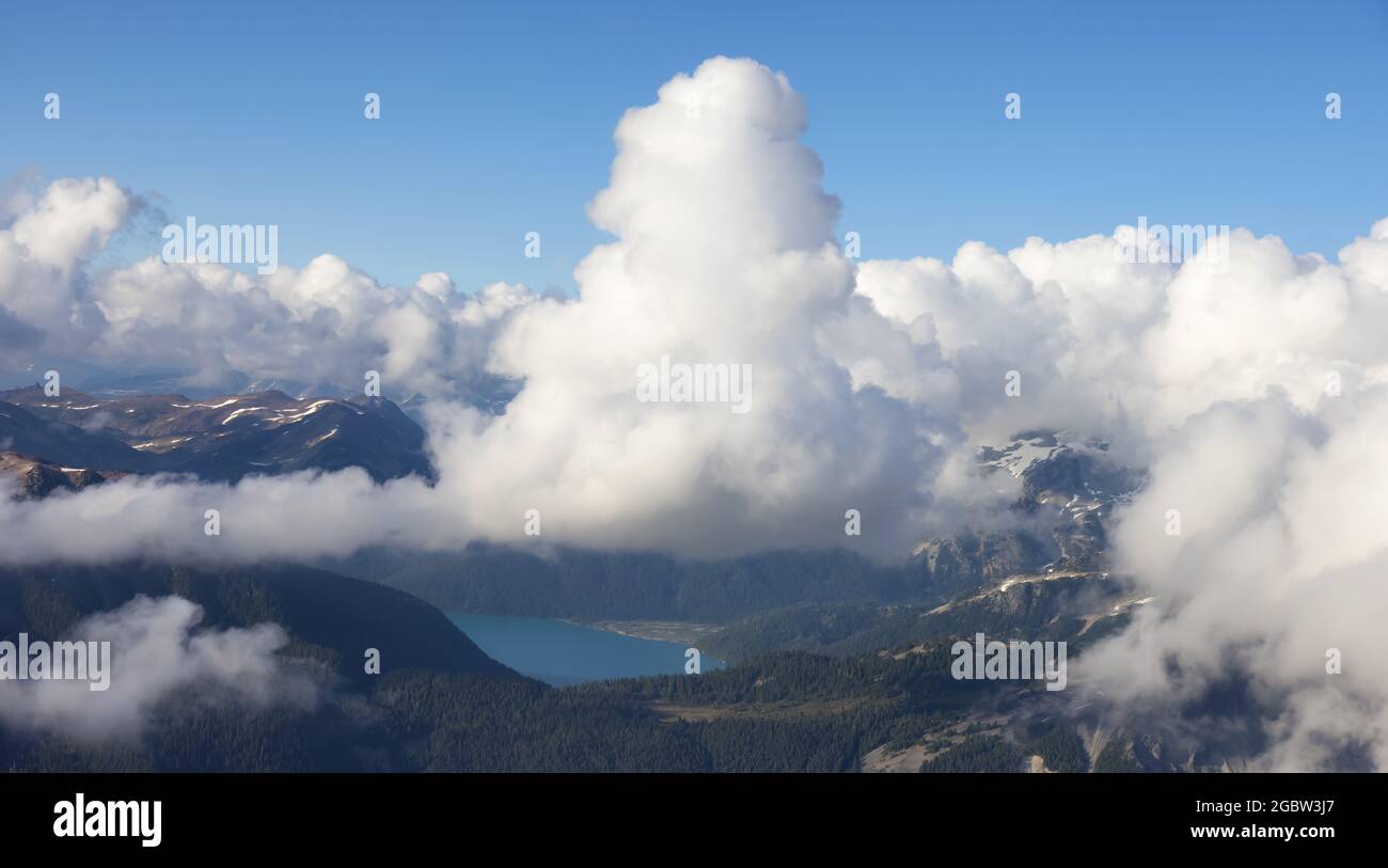 Aerial View from Airplane of Canadian Mountain Landscape Stock Photo ...