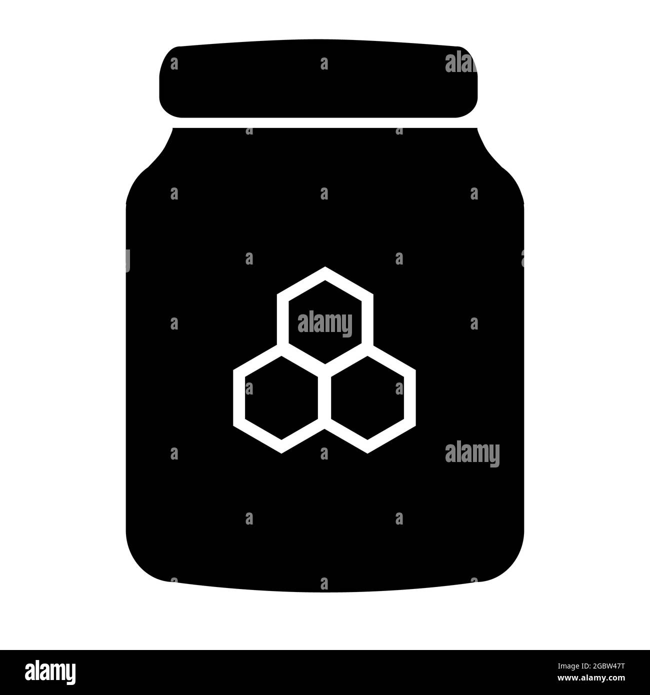 honey jar icon on white background. black jar of honey sign. sweet ...