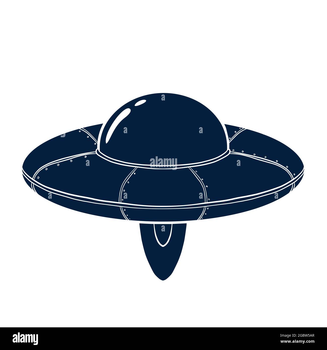 Spacecraft Silhouette. UFO template for logo, emblem, Web design ...