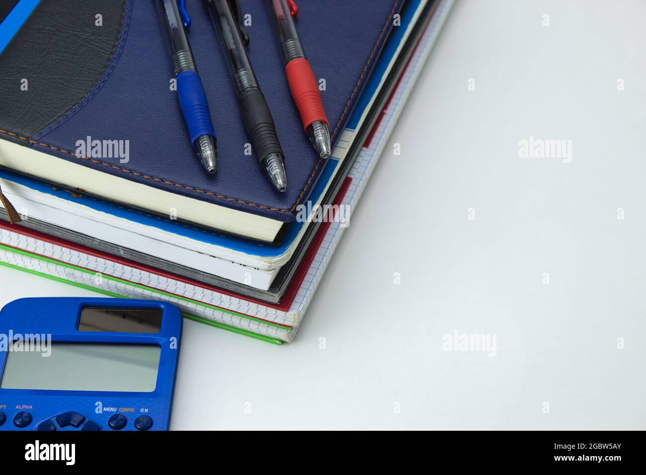 school tool set ready for back to school with notepad, pens, markers ...