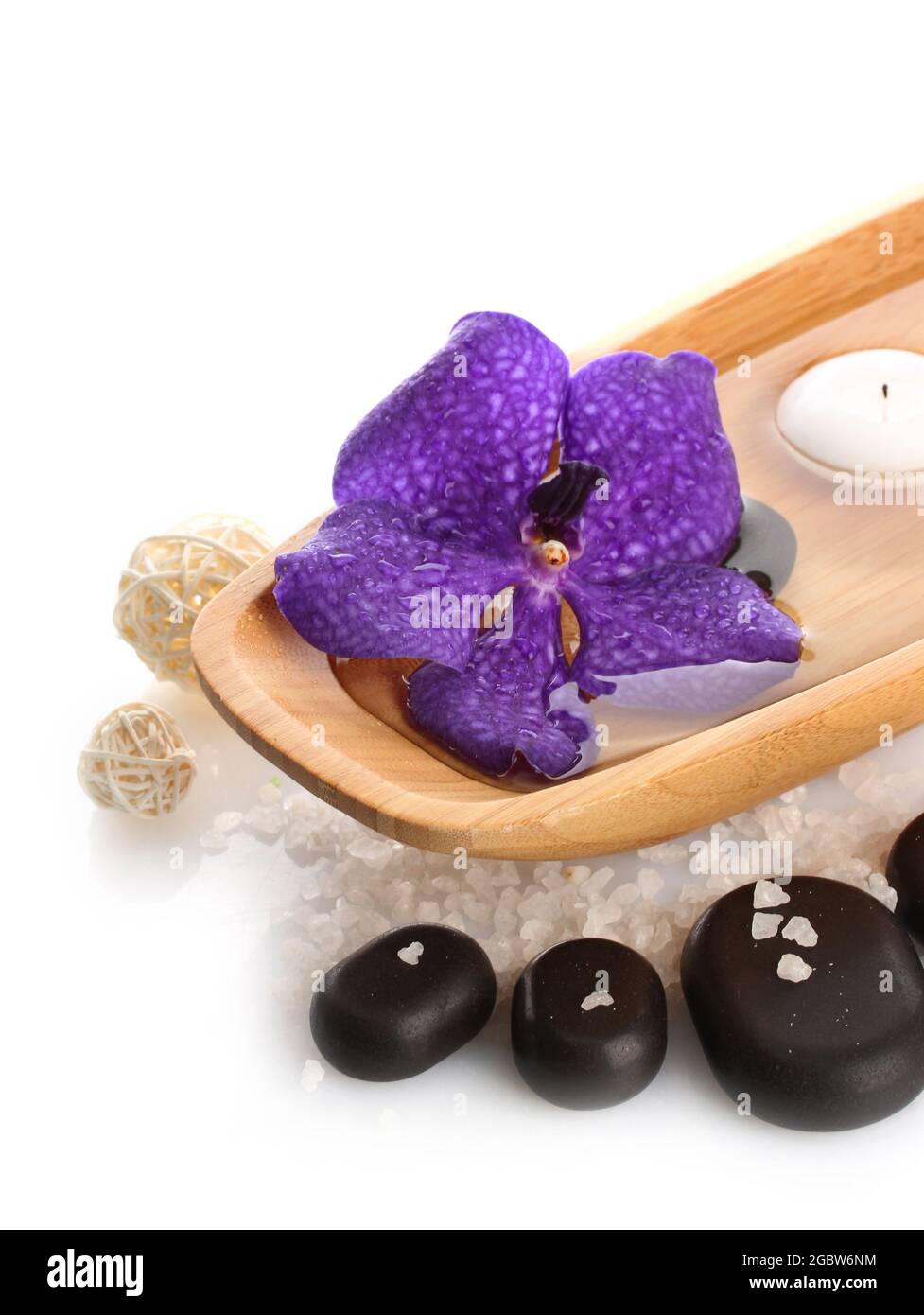 Beautiful spa setting isolated on white Stock Photo - Alamy