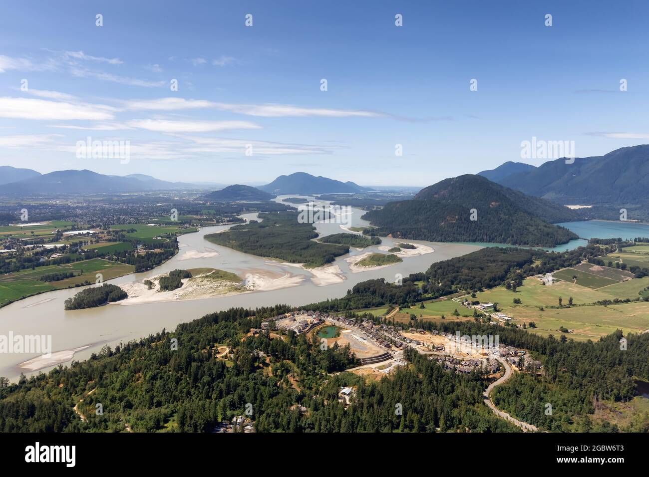 Aerial View of Fraser Valley with Canadian Nature Mountain Landscape ...