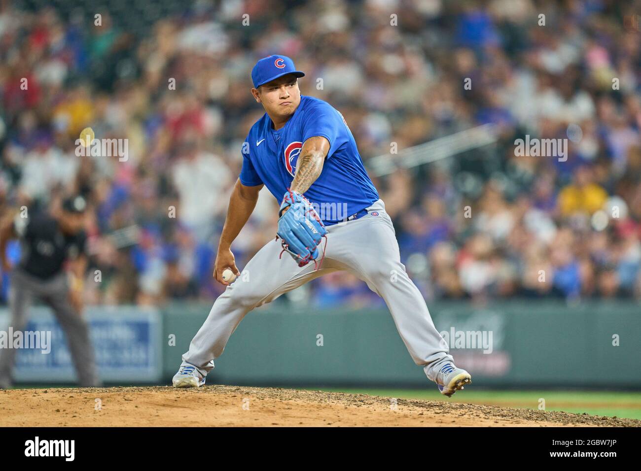 August 4 2021: Chicago Cubs pitcher Manuel Rodriguez (39) throws a ...