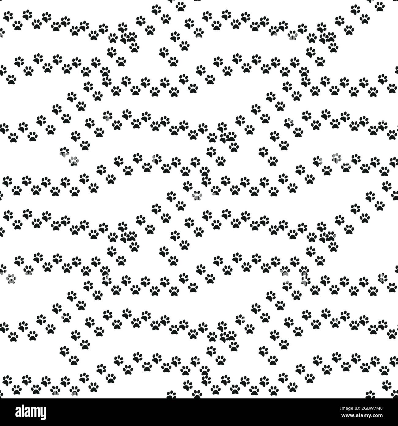 Animal footprint seamless pattern. Footprints of a cat, dog, bear, lion ...