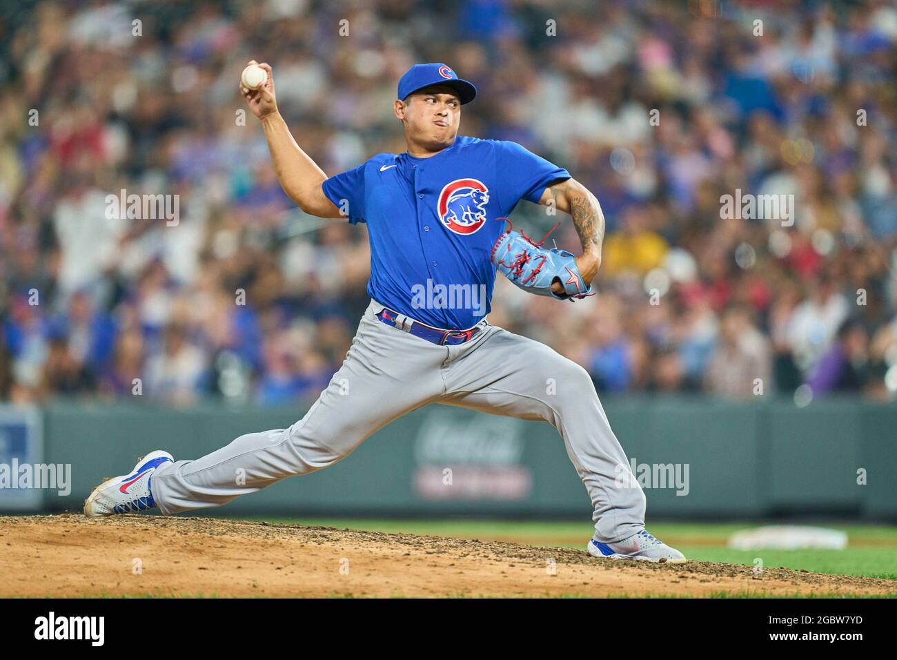 August 4 2021: Chicago Cubs pitcher Manuel Rodriguez (39) throws a ...