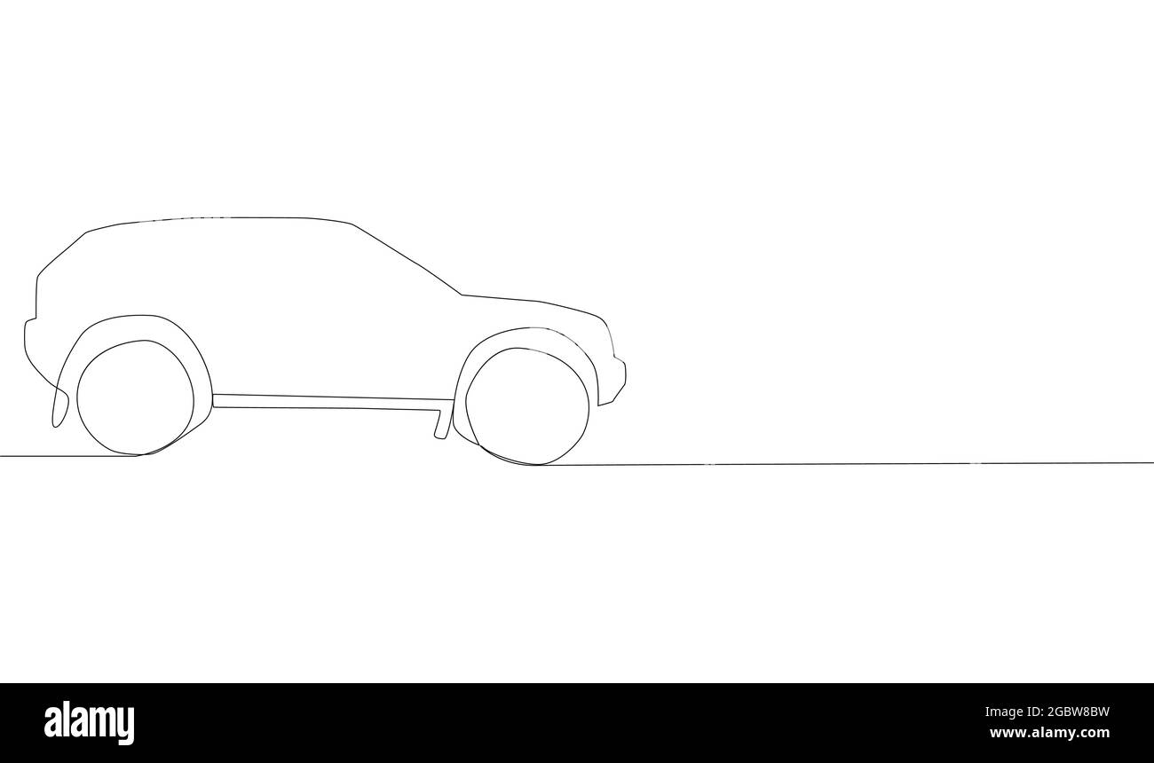 continuous line drawing of motor car, automobile Stock Vector Image ...