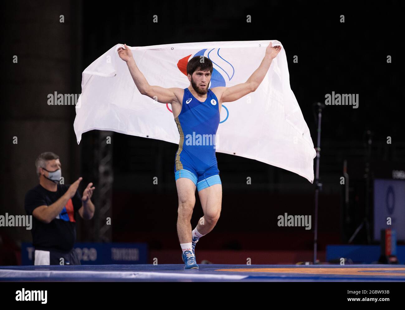 Tokyo, Kanto, Japan. 5th Aug, 2021. Zavur Uguev (ROC) and Kumar Ravi ...
