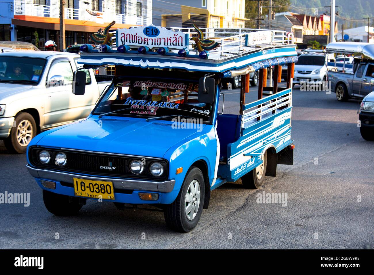 Songthaew, Bang Niang Market, Khao Lak, Thailand Stock Photo - Alamy