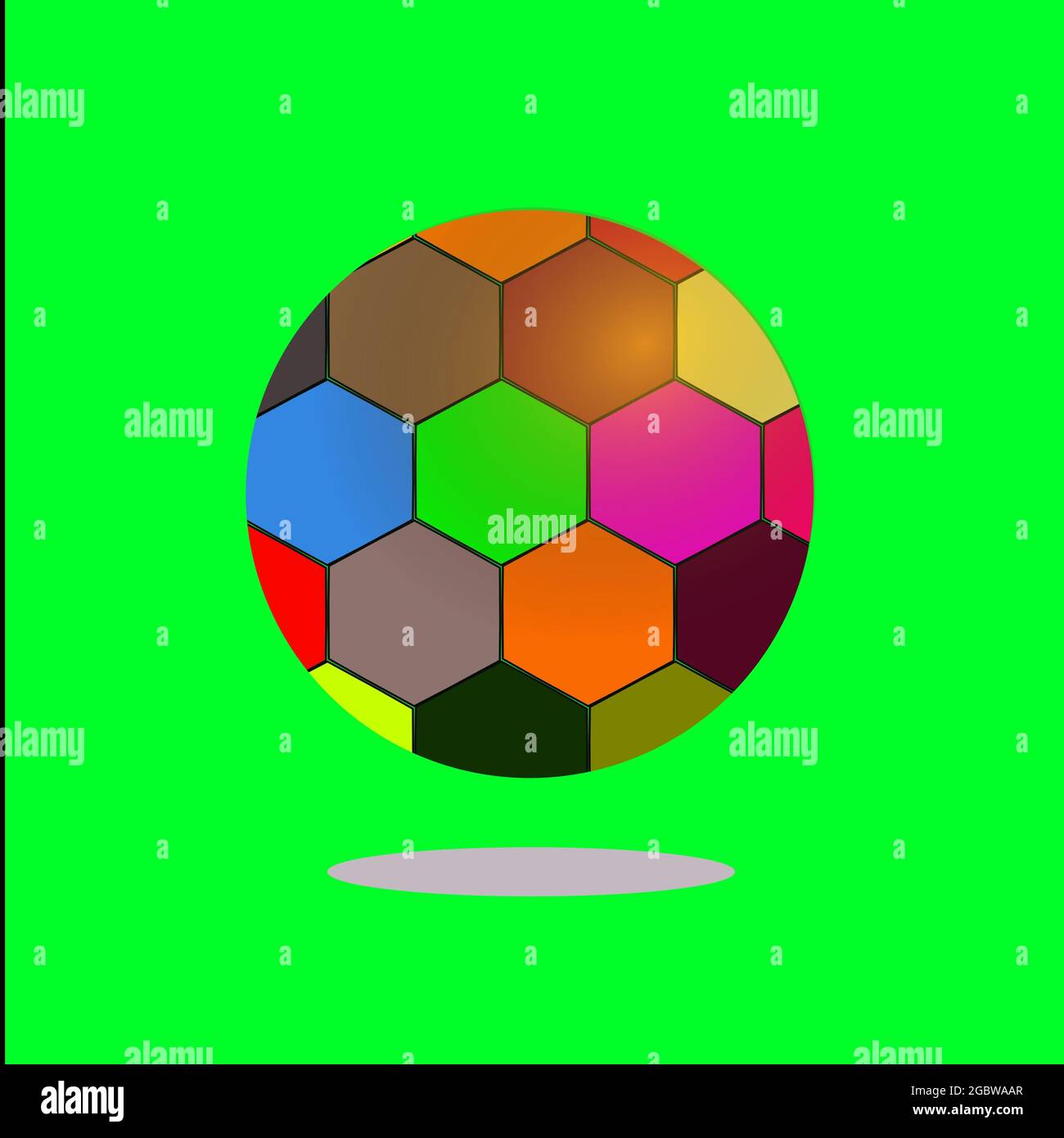 soccer or football colorful image with green field background image ...