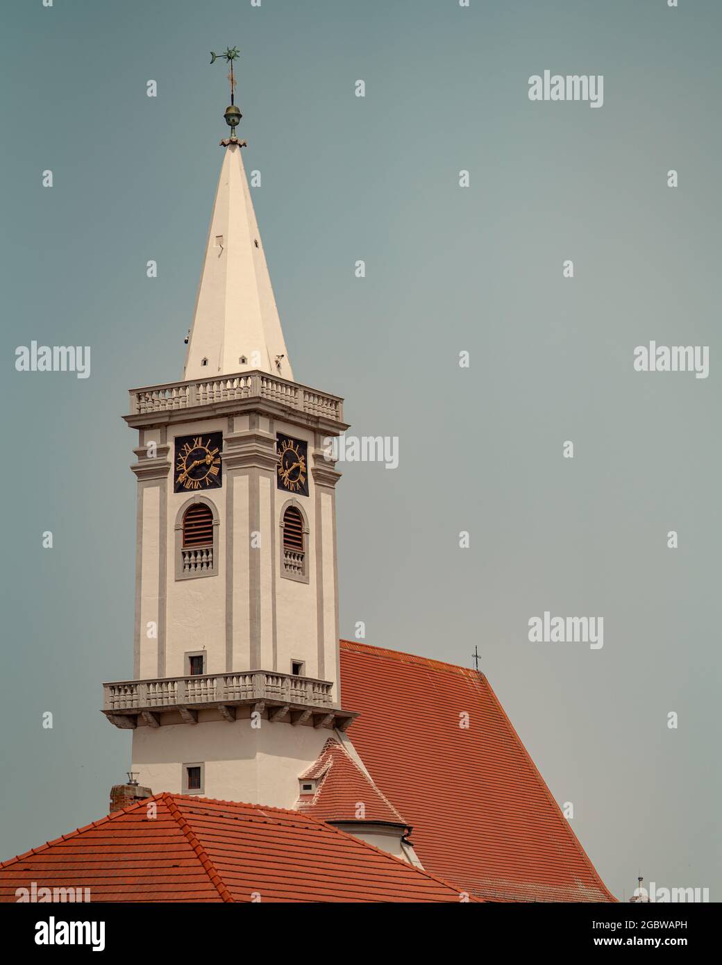Vertical shot of an old clock tower Stock Photo - Alamy