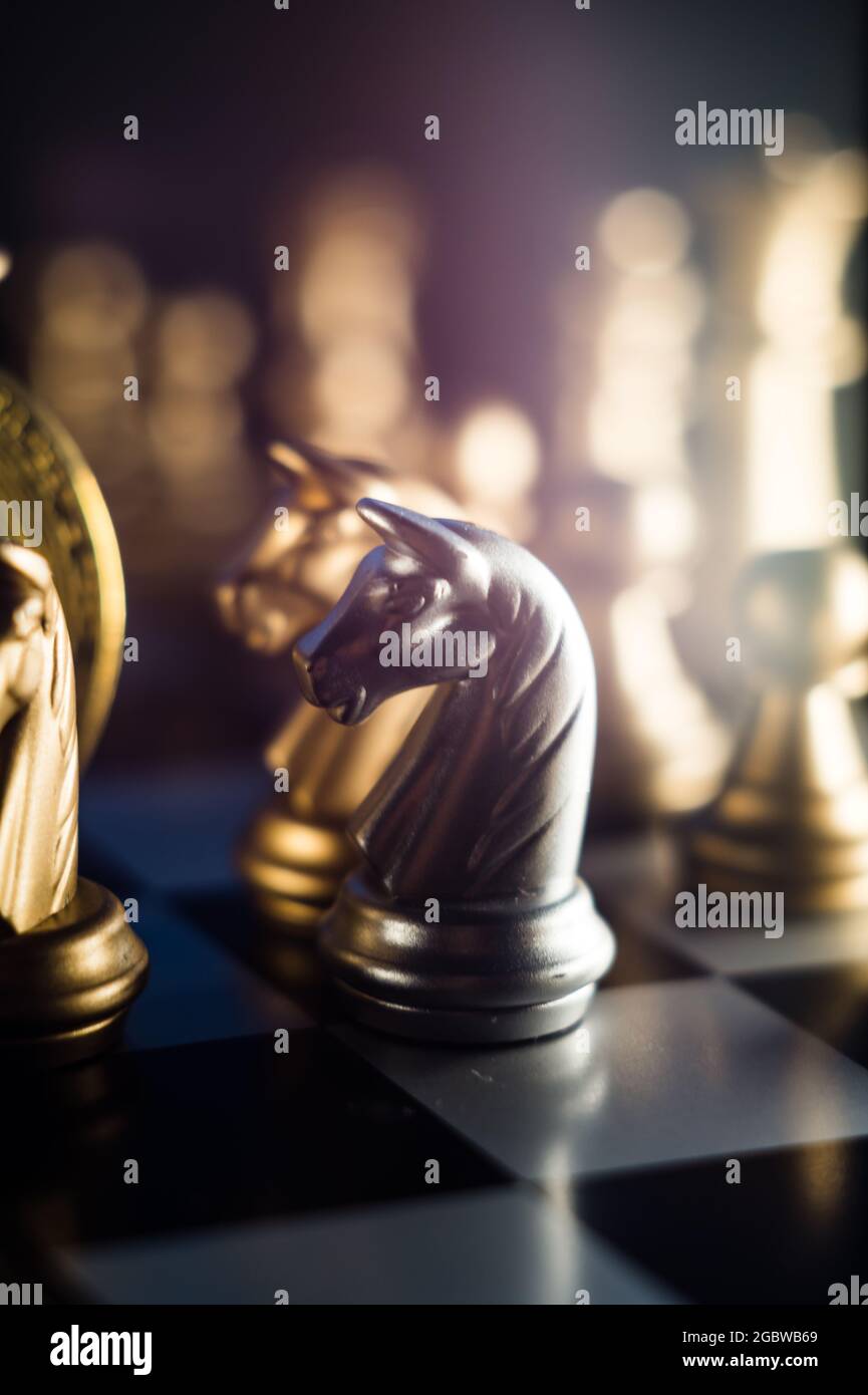 Closeup shot of chessmen on a chessboard Stock Photo - Alamy