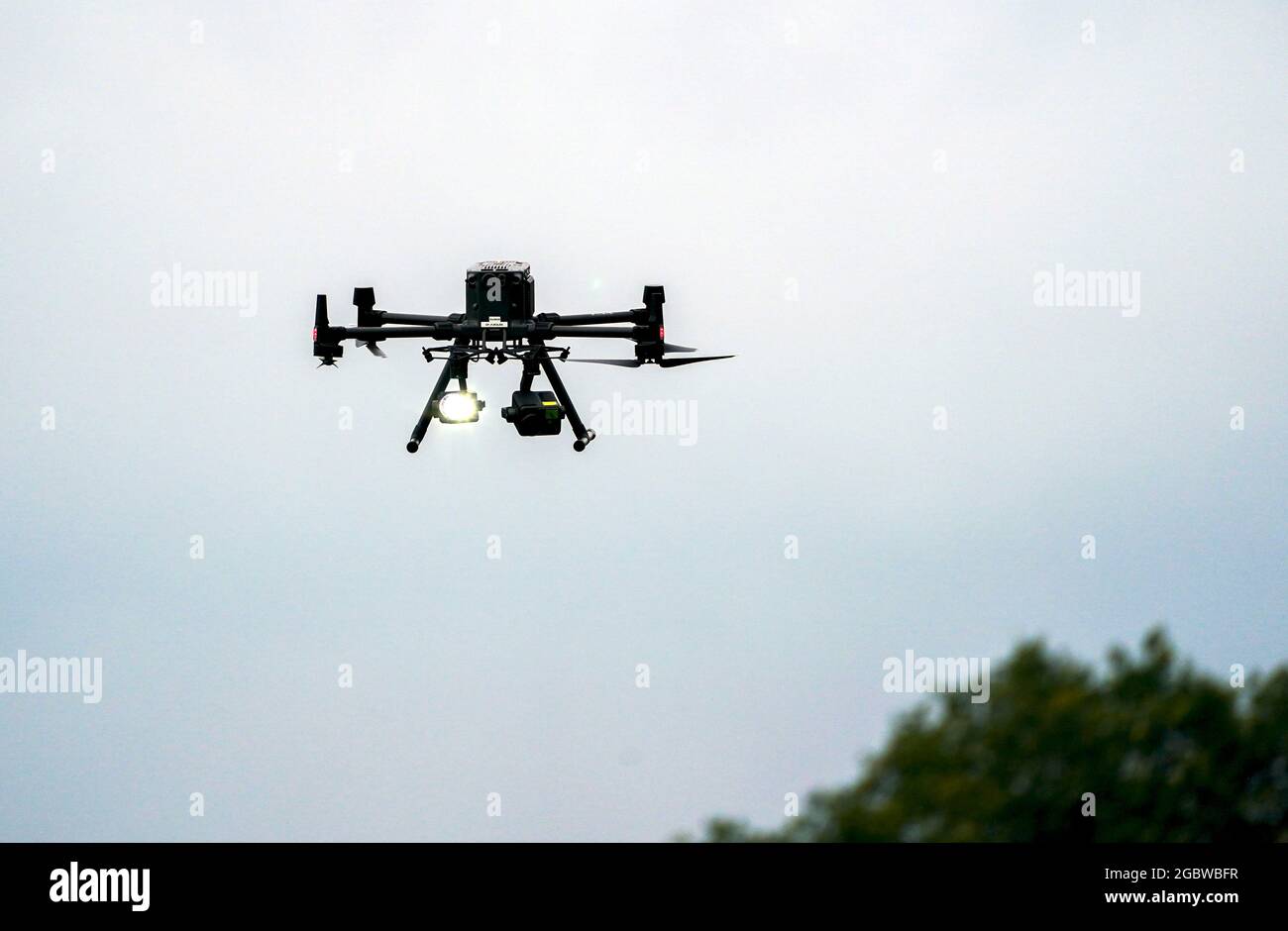 Police officers fly drones during the Thames Valley Police's first ...