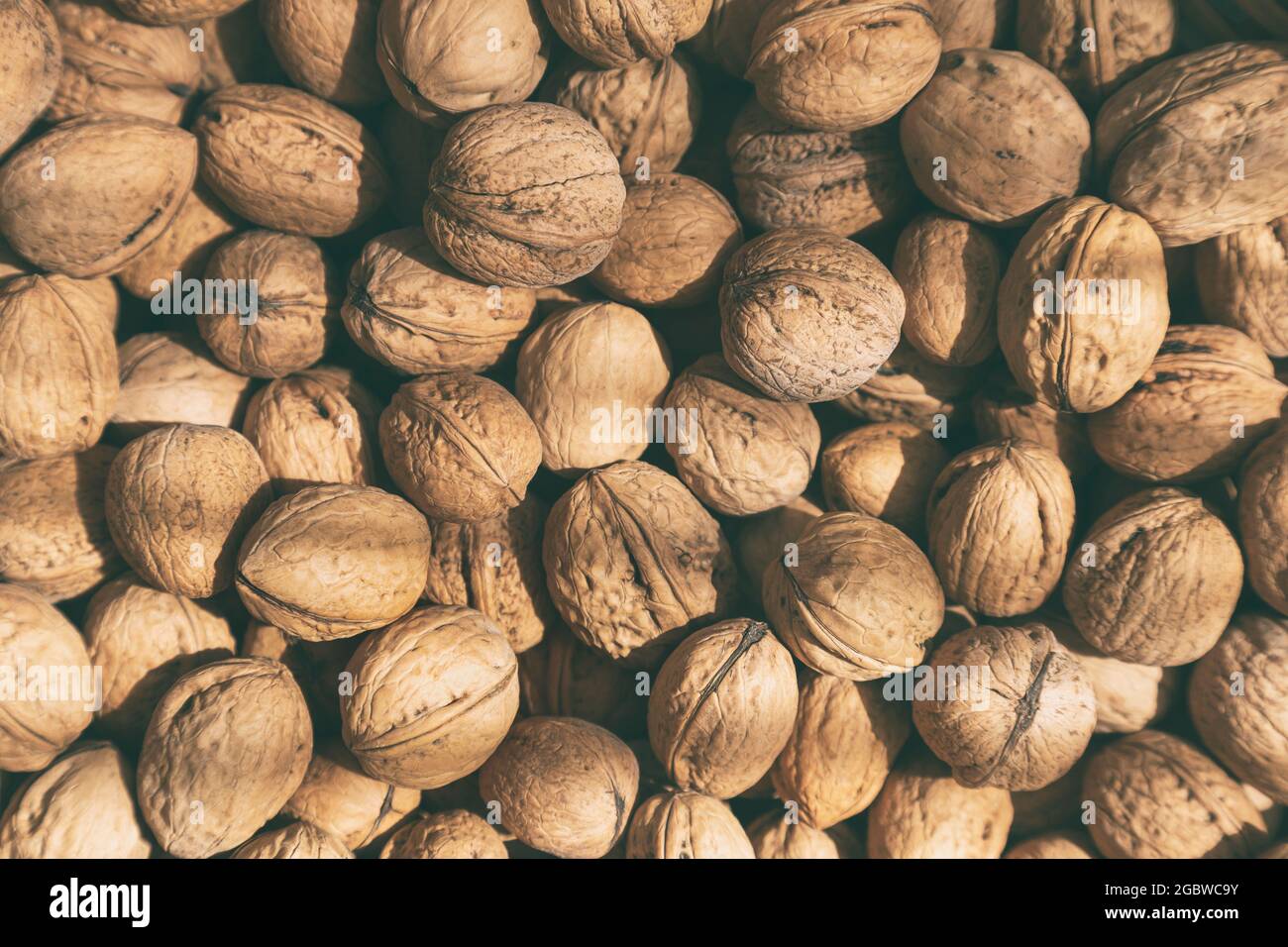 Lots of organic walnuts, filled frame. Healthy eating concept Stock ...