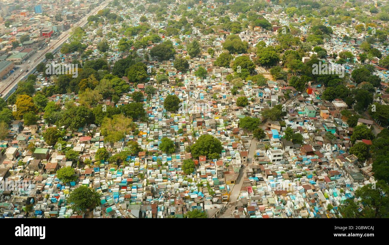 Manila North Cemetery in Manila, Philippines. Many of the mausoleums ...