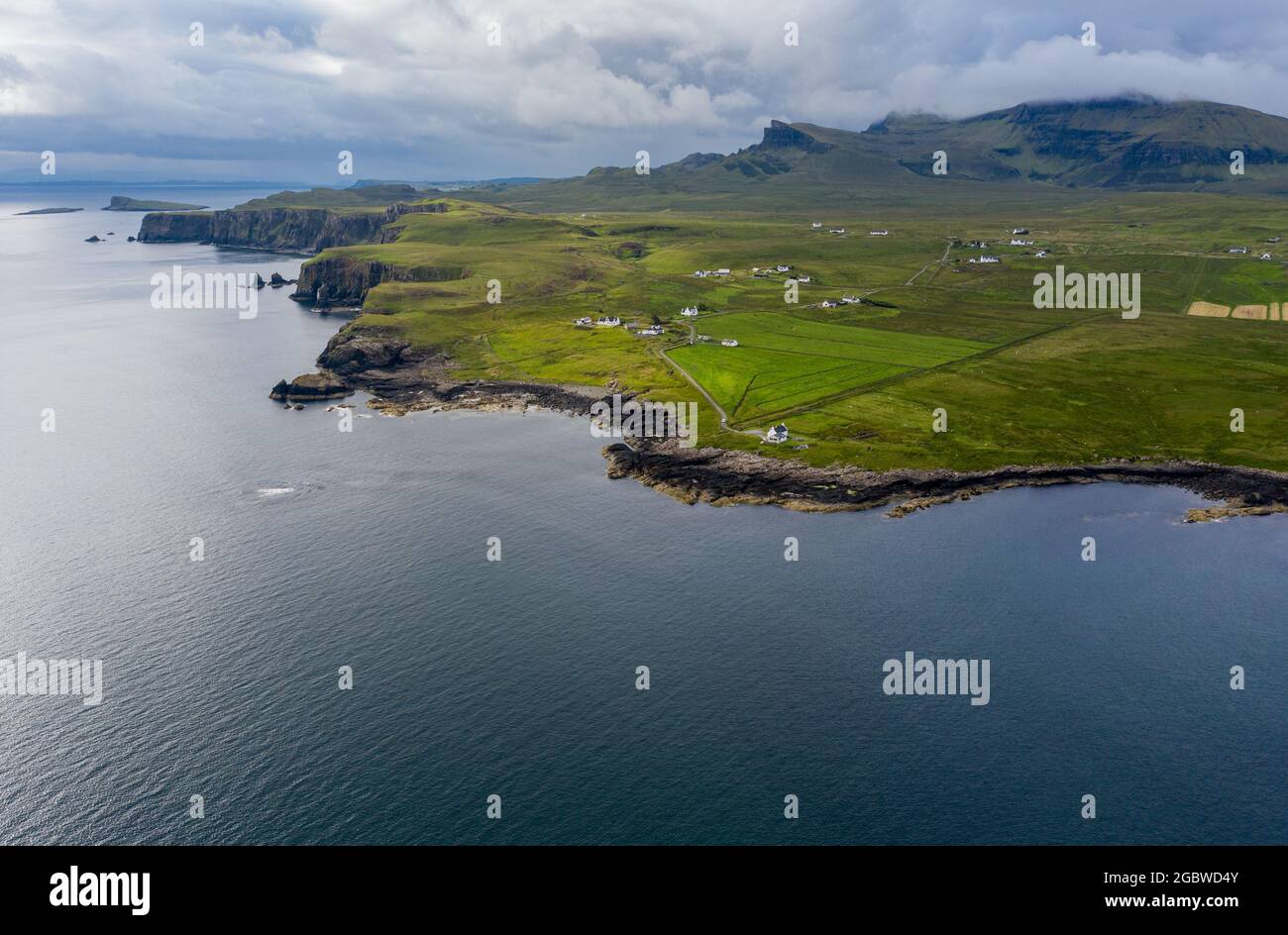 Coastline of Kilmaluag bay & Aird is situated on north east Skye and ...