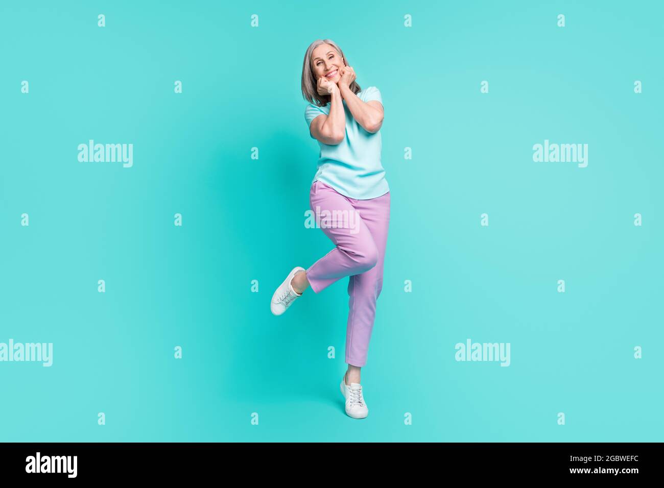 Full size photo of mature funky funny cheerful gorgeous woman adore ...