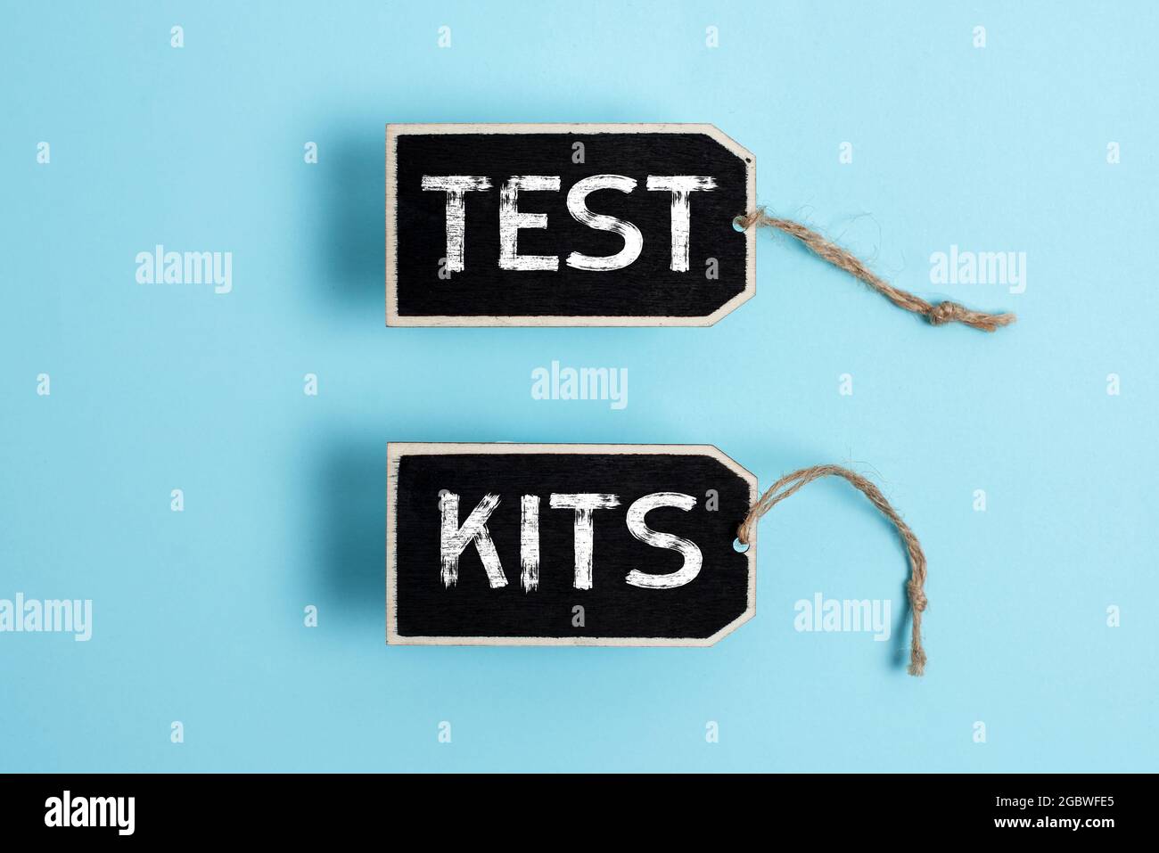 Hand writing sign Test Kits. Word Written on tools used to detect the ...