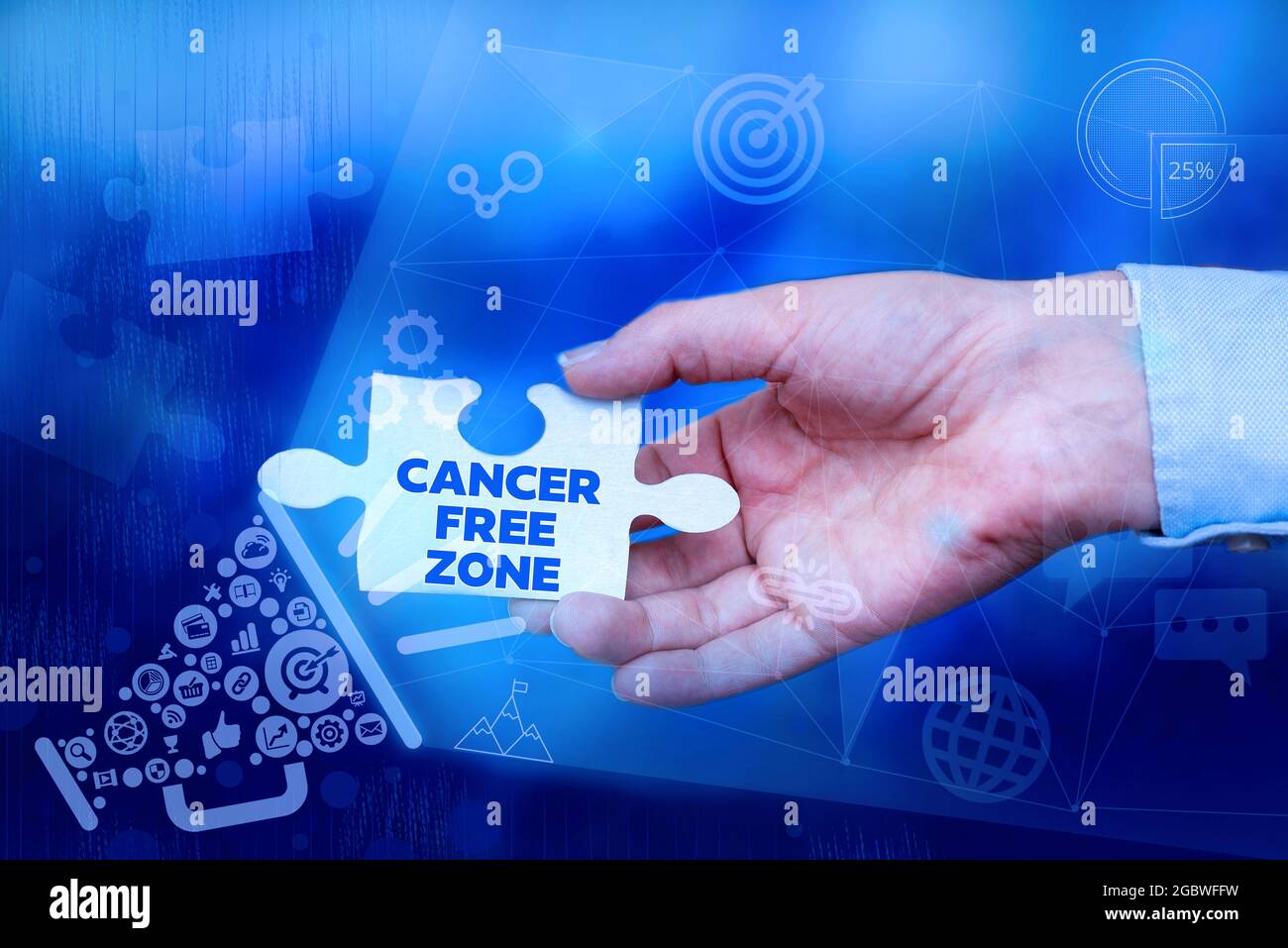 Text showing inspiration Cancer Free Zone. Internet Concept supporting ...