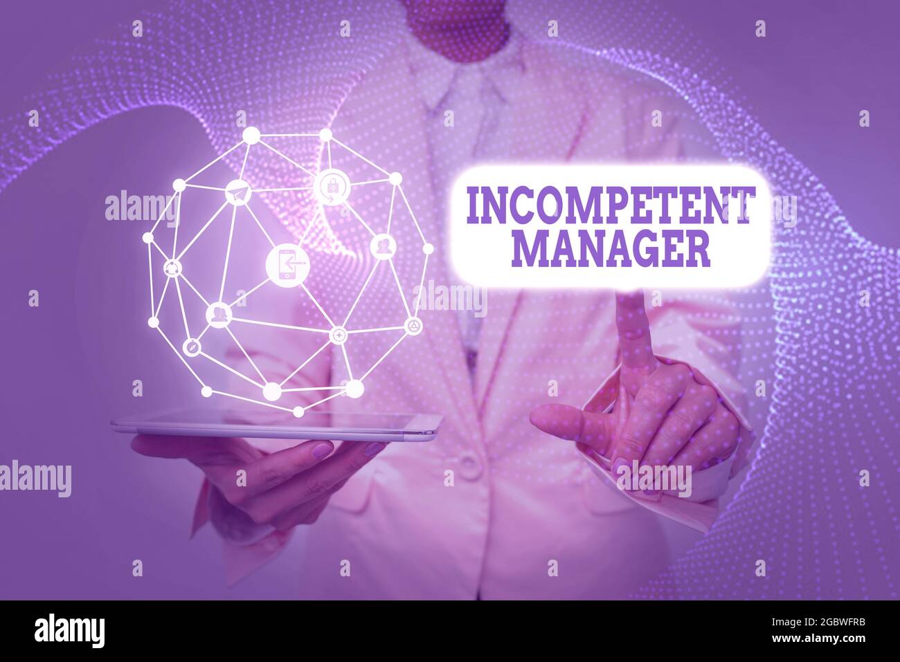 Sign displaying Incompetent Manager. Word Written on Lacking qualities ...