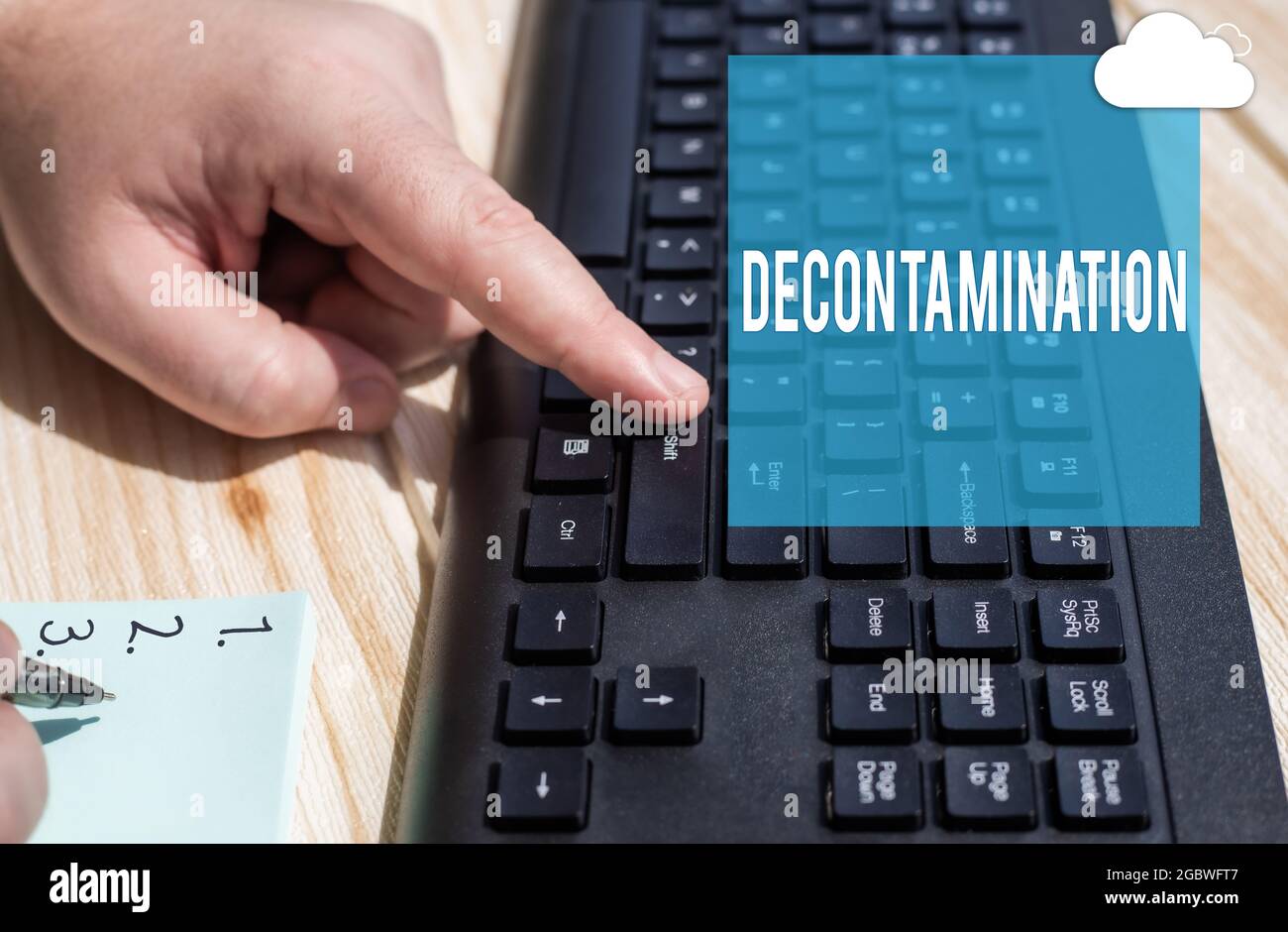 Text sign showing Decontamination. Internet Concept neutralizing every ...