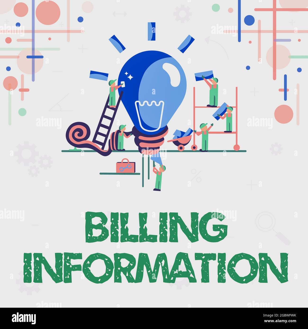 Sign displaying Billing Information. Business overview address ...