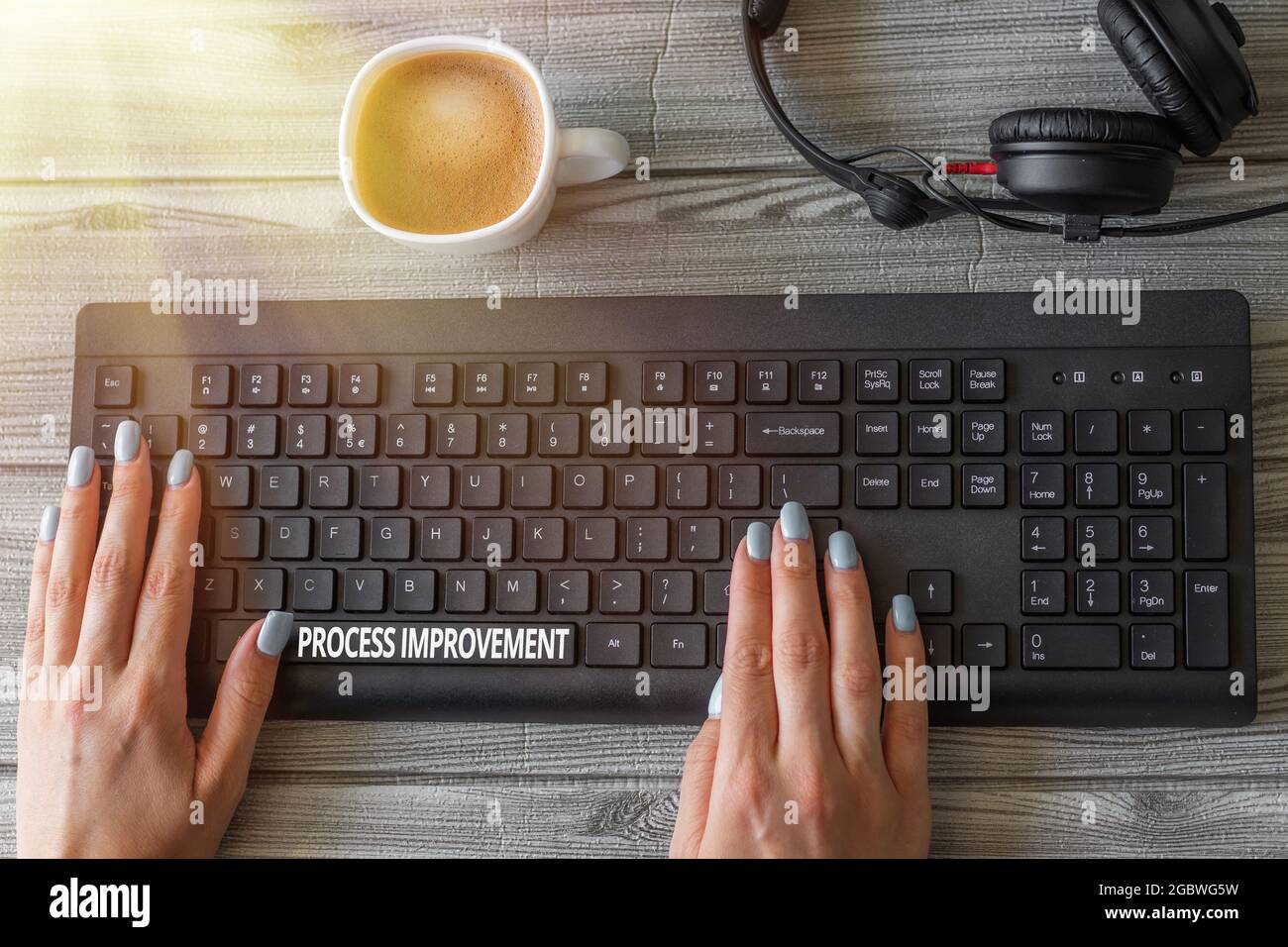 Handwriting text Process Improvement. Word Written on ongoing effort to ...