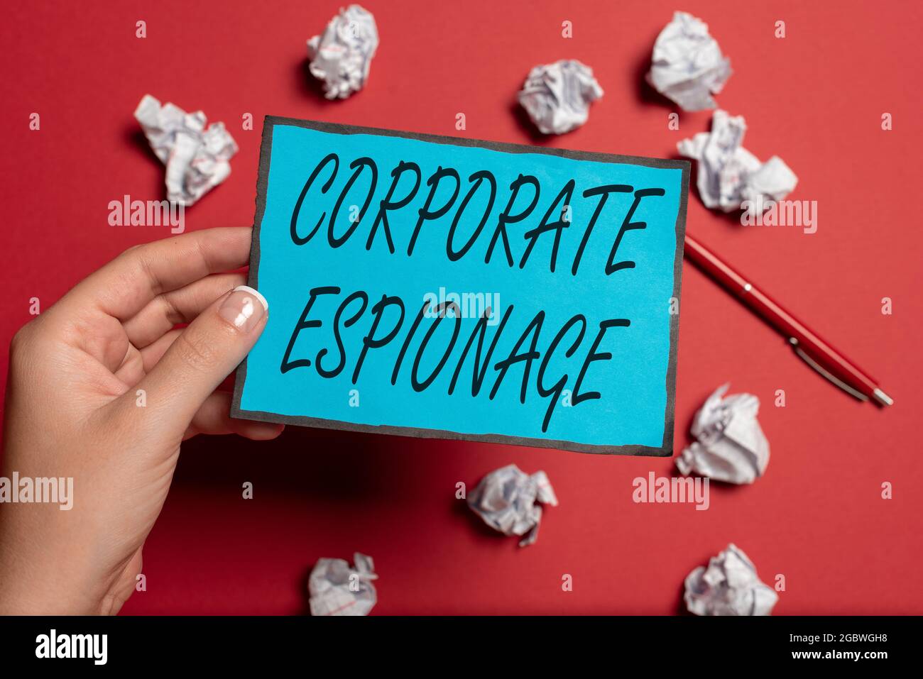 Hand writing sign Corporate Espionage. Conceptual photo form of ...
