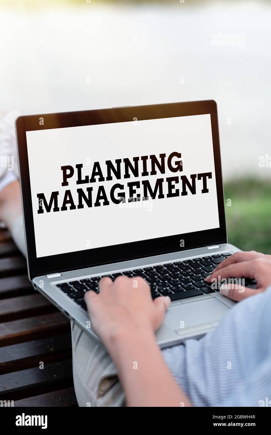 Hand writing sign Planning Management. Business showcase act or process ...