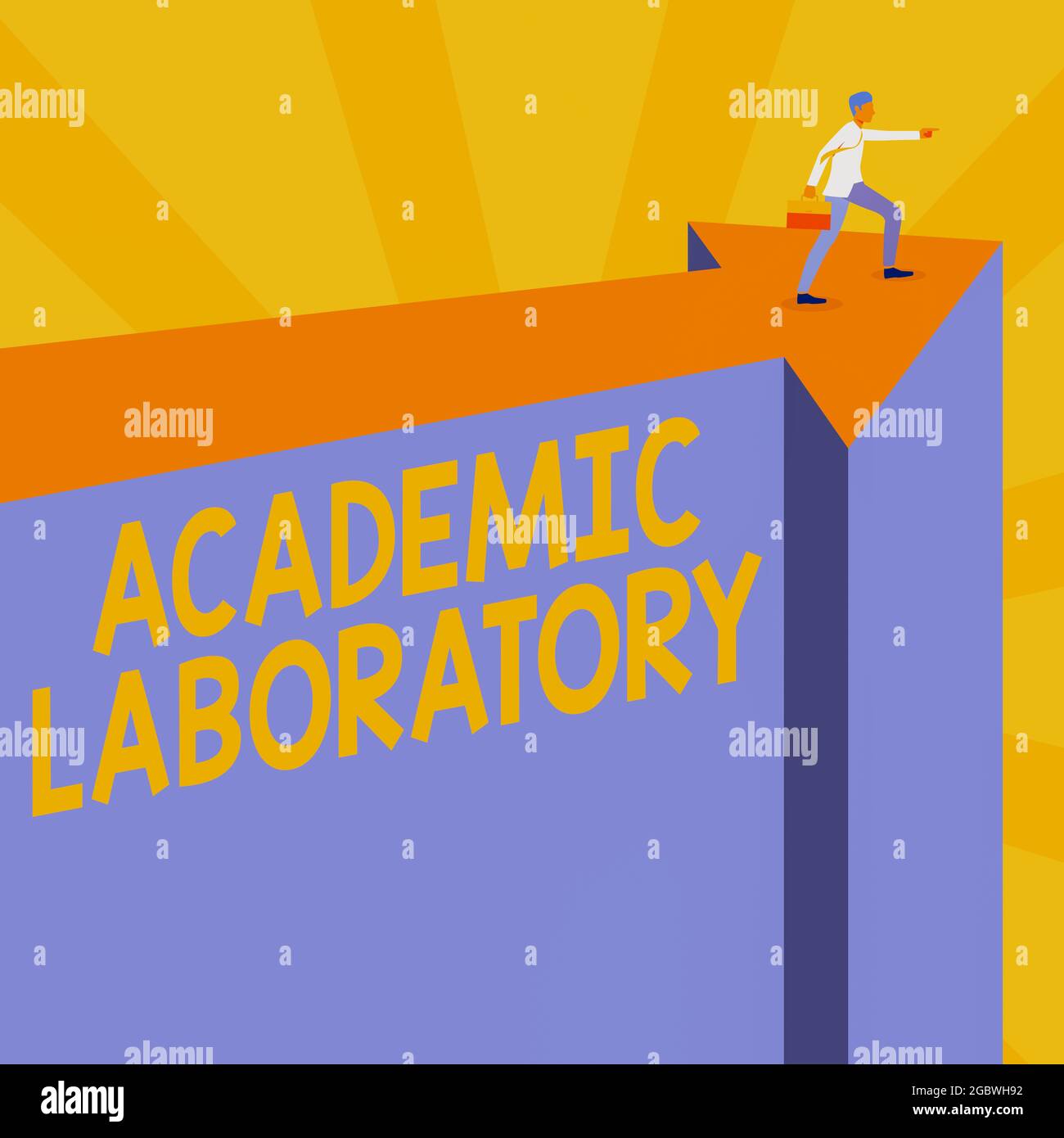 Sign displaying Academic Laboratory. Word for where students can go to ...