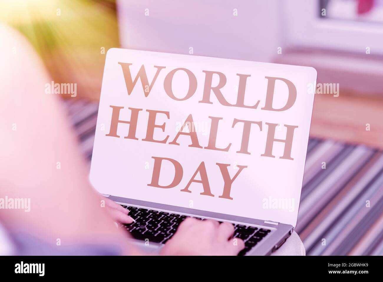 Sign displaying World Health Day. Word for global health awareness day ...