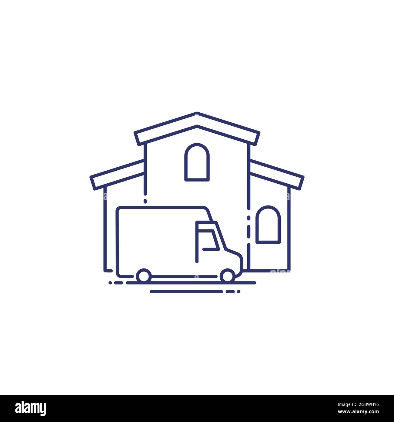 Delivery van building Cut Out Stock Images & Pictures - Alamy