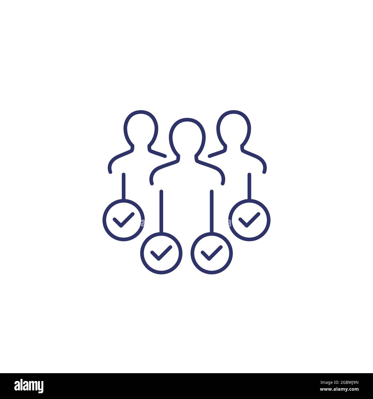 HR, people with check marks line icon Stock Vector Image & Art - Alamy