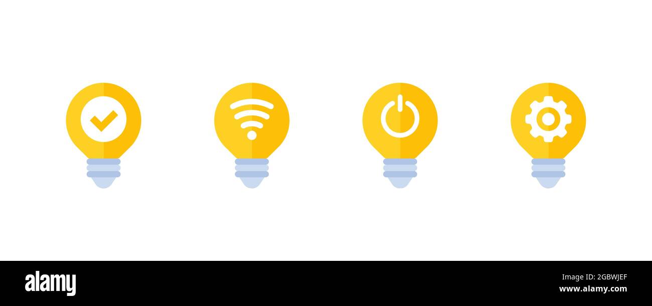 smart led light icons on white, vector Stock Vector Image & Art - Alamy
