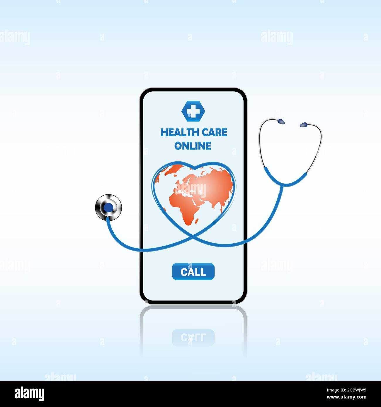 Doctor online concept. Icon Doctor through the phone screen using ...