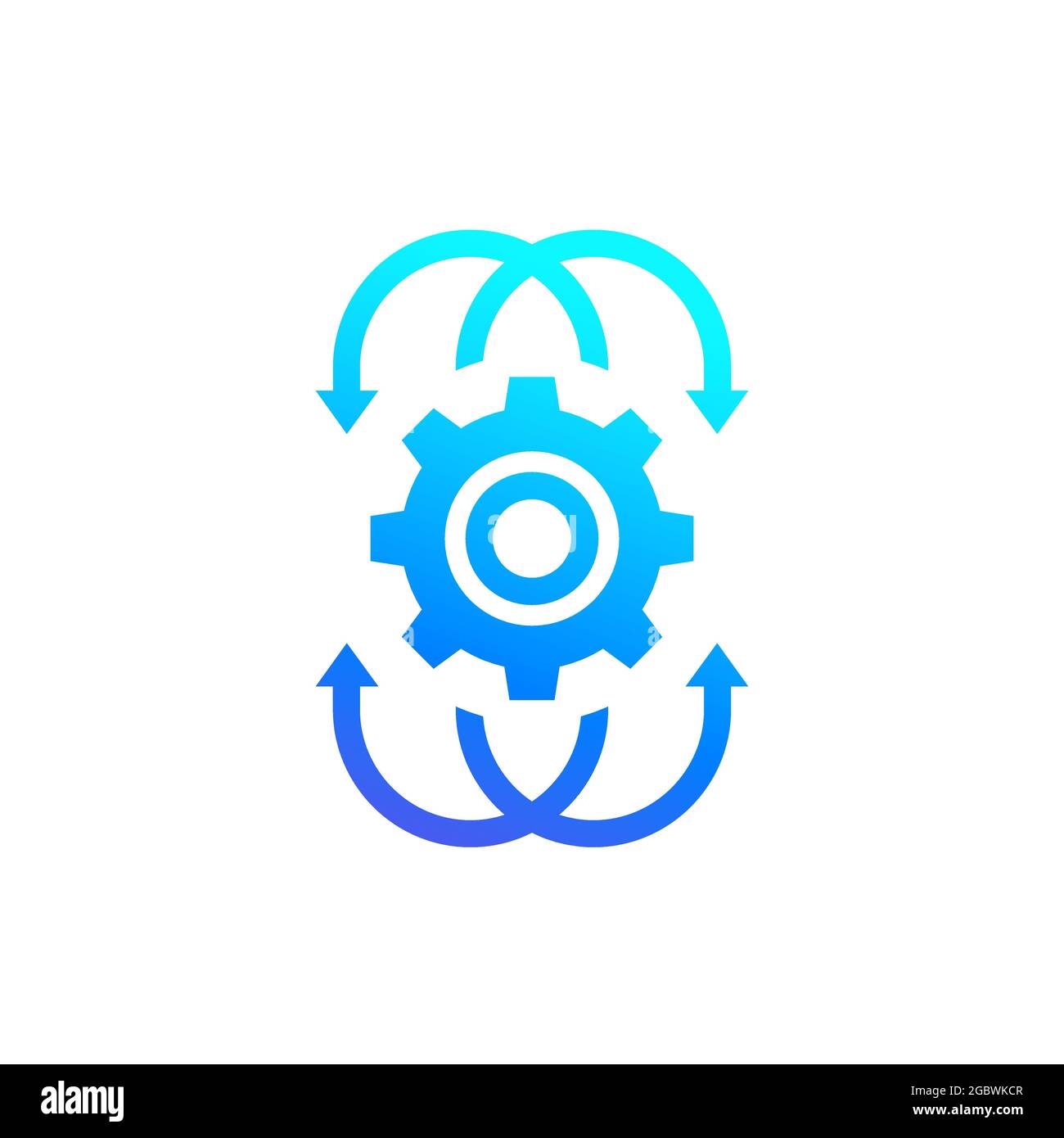 integration icon, a gear with arrows vector Stock Vector Image & Art ...