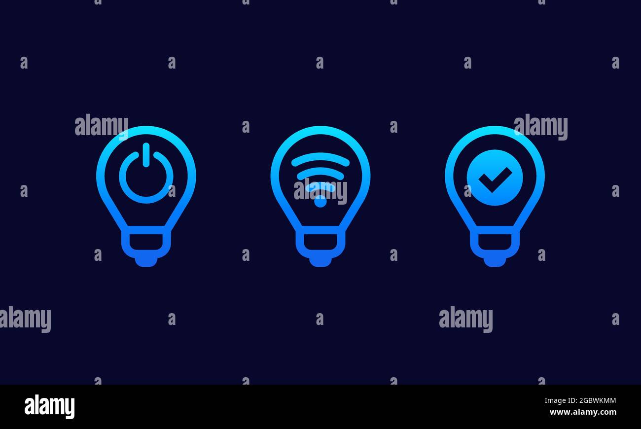 Led bulb icons set hi-res stock photography and images - Alamy