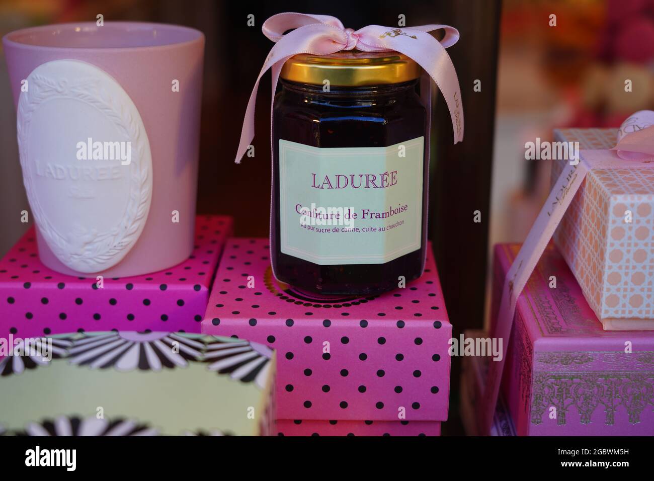 WASHINGTON, DC -1 APR 2021- View of a Laduree macaron pastry store ...