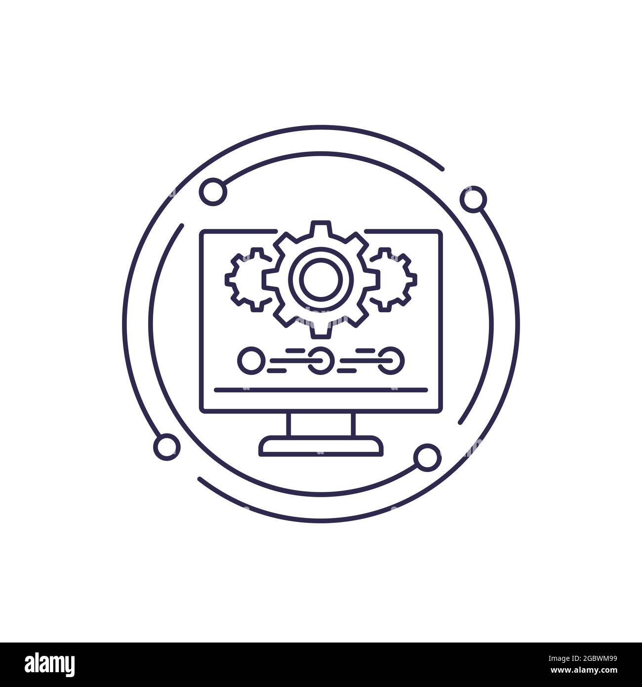 update or software upgrade line icon, vector Stock Vector Image & Art ...