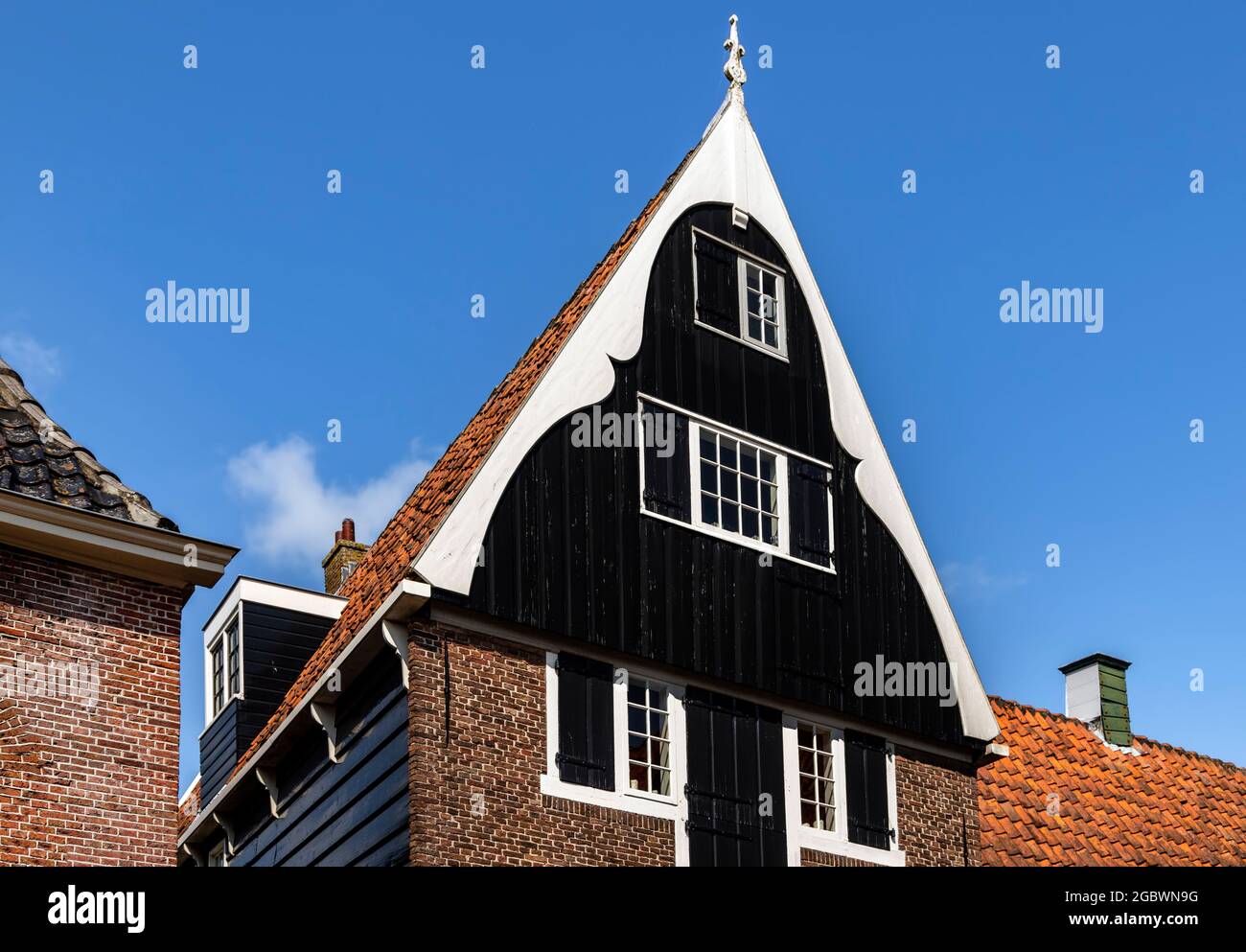 Detail of a 17th century building, originally used as a warehouse with ...