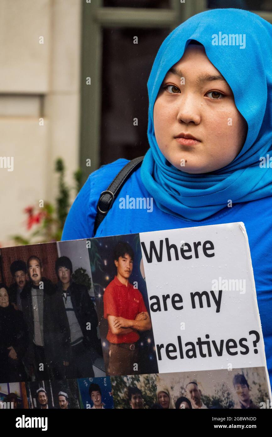 London, U.K. 5th August, 2021. Stop Uyghur Genocide protest outside ...