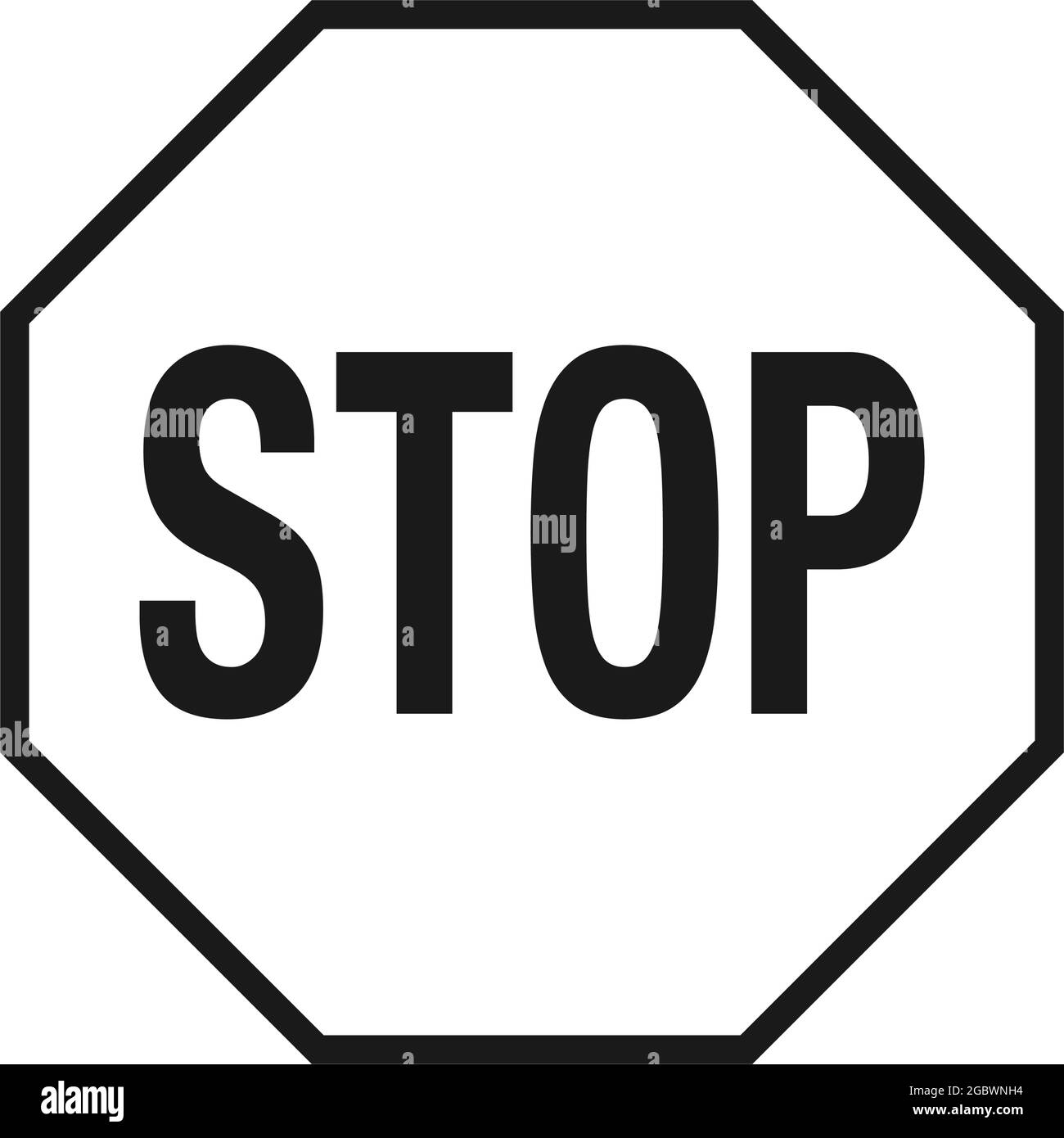 Stop sign as traffic sign for road transport in vector icon Stock ...